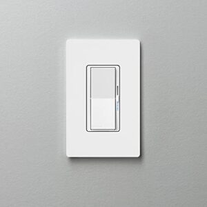 Lutron Diva Smart Dimmer Switch with Wallplate for Caséta Smart Lighting | No Neutral Wire Required | DVRFW-6L-WH-A | White 