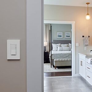 Lutron Diva Smart Dimmer Switch with Wallplate for Caséta Smart Lighting | No Neutral Wire Required | DVRFW-6L-WH-A | White 