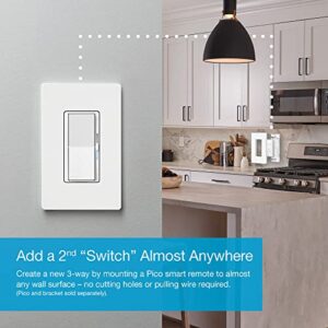 Lutron Diva Smart Dimmer Switch with Wallplate for Caséta Smart Lighting | No Neutral Wire Required | DVRFW-6L-WH-A | White 