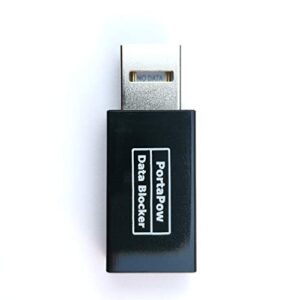 portapow usb data blocker (black) – protect against juice jacking