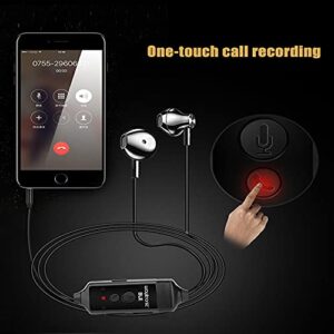 Waytronic Phone Call Recorder Earphone only Suitable for Phone Headset Voice Record Mobile Phone Call Skype Facebook Whatsapp Video Audio Record (with Connector)