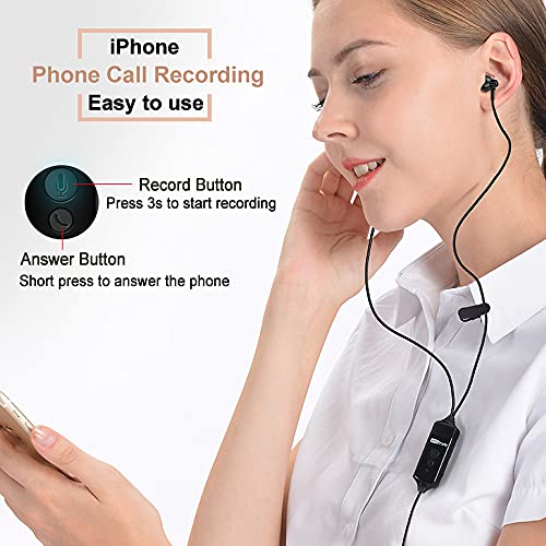 Waytronic Phone Call Recorder Earphone only Suitable for Phone Headset Voice Record Mobile Phone Call Skype Facebook Whatsapp Video Audio Record (with Connector)