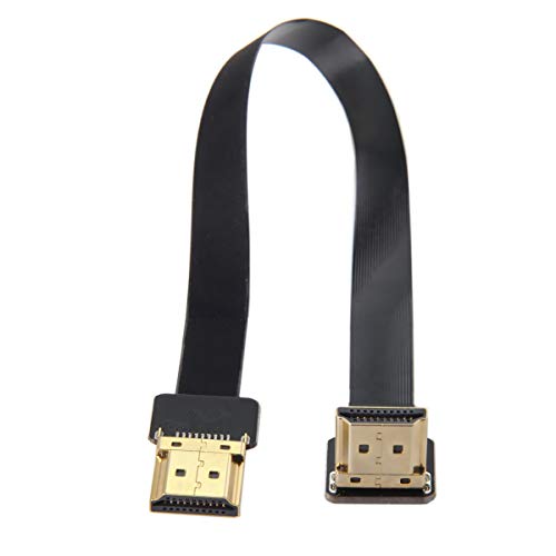 cablecc CYFPV FPV HDMI Male to Up Angled 90D HDMI Male HDTV FPC Flat Cable for FPV HDTV Multicopter Aerial Photography (20cm)