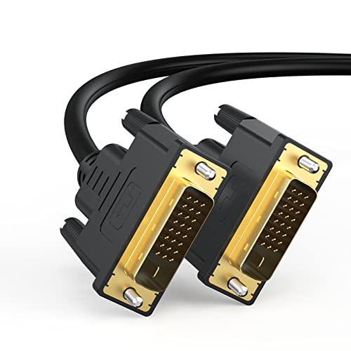 DVI to DVI Cable 6 Feet, UVOOI DVI to DIV-D 24+1 Dual Link Cable Male to Male Cord Support Video for Gaming, DVD, Laptops, HDTV and Projector and More(1.8M, Black)