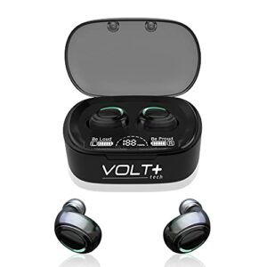 wireless v5.1 pro earbuds works for google chromebook/pixelbook go/pixel slate ipx3 bluetooth touch waterproof/sweatproof/noise reduction with mic (black)