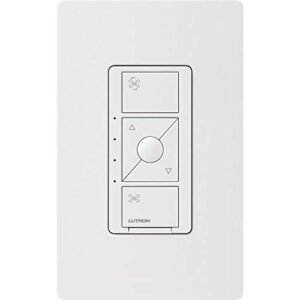 Lutron Caséta Wireless Smart Fan Speed Control Switch, Single-Pole, PD-FSQN-WH, White