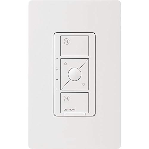 Lutron Caséta Wireless Smart Fan Speed Control Switch, Single-Pole, PD-FSQN-WH, White