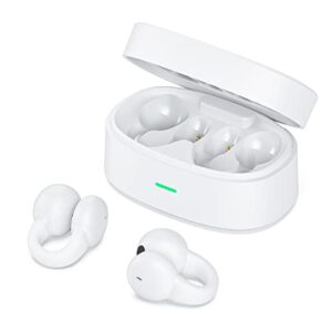 ear-clip bone conduction headphones bluetooth 5.3, painless wireless open ear clip on headphone,waterproof mini sport running earring earphone, noise cancelling/hifi quality/long battery life