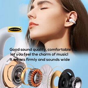 Ear-Clip Bone Conduction Headphones Bluetooth 5.3, Painless Wireless Open Ear Clip on Headphone,Waterproof Mini Sport Running Earring Earphone, Noise Cancelling/HiFi Quality/Long Battery Life