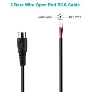 SIOCEN (3 Pack) Replacement RCA Female Jack Plug Connector Adapter to Bare Wire Open End Audio Video RCA Cable for Repair