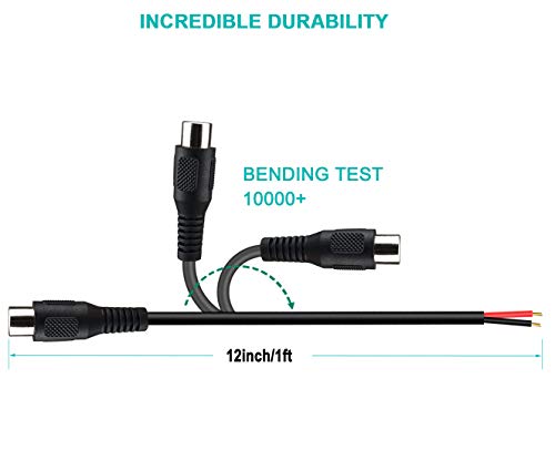 SIOCEN (3 Pack) Replacement RCA Female Jack Plug Connector Adapter to Bare Wire Open End Audio Video RCA Cable for Repair