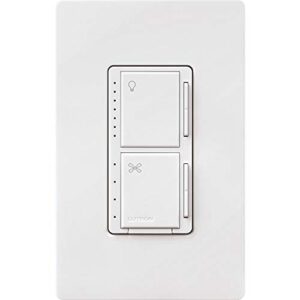 Lutron Maestro Fan Control and Light Dimmer for Dimmable LEDs, Incandescent, and Halogen Bulbs, Single-Pole, MACL-LFQ-WH, White