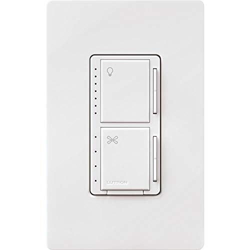 Lutron Maestro Fan Control and Light Dimmer for Dimmable LEDs, Incandescent, and Halogen Bulbs, Single-Pole, MACL-LFQ-WH, White