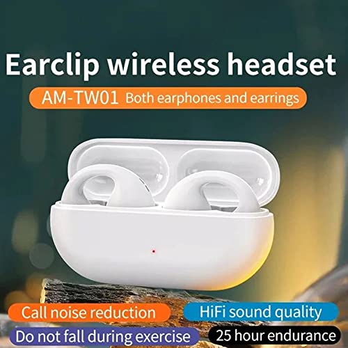 MONKPEAR Wireless Ear Clip Bone Conduction Headphones - Mini Bone Conduction Headphones, Open Ear Headphones Wireless Bluetooth for Running Sports (Black)