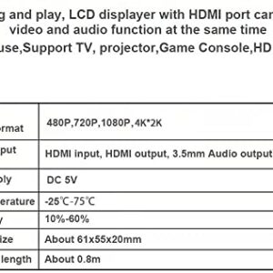 JOULIN HDMI Audio Extractor Splitter Hdmi to Hdmi 3.5mm Audio 4K*2K@30HZ 3D Adapter with AUX Stereo Audio Separate Output 1080P Compatable for TV, PC,Sound System, Xbox,Switch,PS3, PS4,PS5