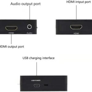 JOULIN HDMI Audio Extractor Splitter Hdmi to Hdmi 3.5mm Audio 4K*2K@30HZ 3D Adapter with AUX Stereo Audio Separate Output 1080P Compatable for TV, PC,Sound System, Xbox,Switch,PS3, PS4,PS5