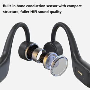 Bone Conduction Swimming Headphones IP68 Waterproof Earbuds Wireless Bluetooth 5.3 Open Ear Sport Headset Built-in Mic with 32G Memory and Night Running Lights for Running Cycling Swimming (Black)