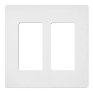 lutron claro 2 gang decorator/rocker wallplate, satin, snow (1-pack) | sc-2-sw