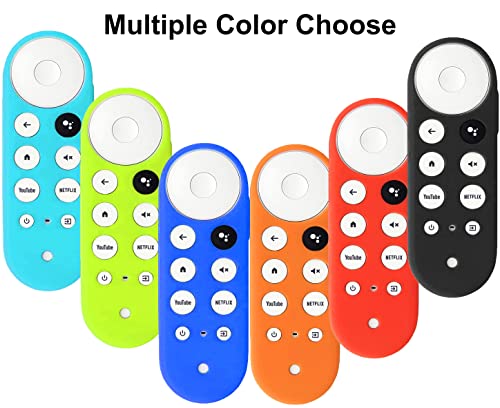 3 Pack Glow Remote Cover for Chromecast with Google TV HD 2022 / 4K 2020 Remote - Silicone Sleeve for Chromecast with Google TV Voice Remote Control Cover Case Glow in The Dark - Blue Green Dark Blue