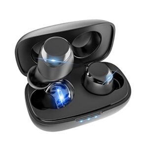 tecno true wireless bluetooth earbuds with microphone, cvc 8.0 environmental noise cancellation headphones and deep bass, low latency earbuds built-in mic, waterproof touch control, bde01