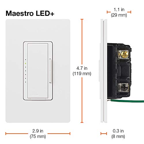 Lutron Maestro LED+ Digital Dimmer Kit for Dimmable LED, Halogen and Incandesent Bulbs | 150-Watt, Multi-Location | MACL-153M-RHW-WH | White