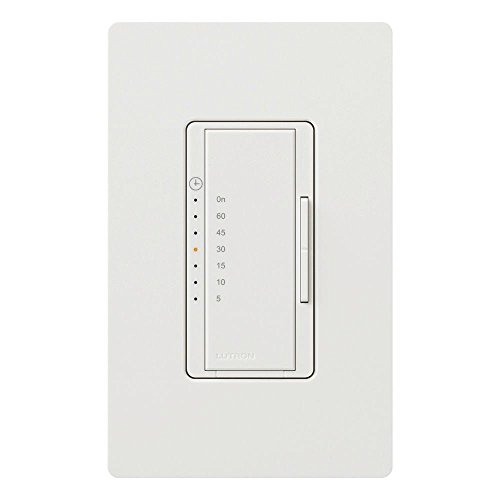 Lutron Maestro In-Wall Digital Timer, 5A Light/3A Fan, Single-Pole, MA-T51-WH, White