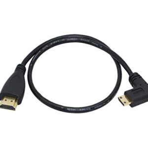 CERRXIAN 50cm 19.6inch High Speed Gold Plated Mini HDMI Left Angle Male to HDMI Male Cable (Black) L