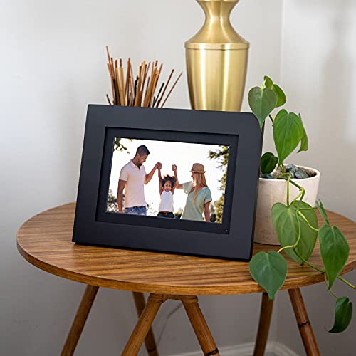 Simply Smart Home Photoshare 8” WiFi Digital Picture Frame, Send Pics from Phone to Frames, 8 GB, Holds 5,000+ Photos, HD Touchscreen, Black Wood Frame, Easy Setup, No Fees