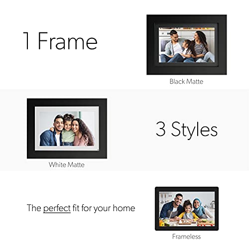 Simply Smart Home Photoshare 8” WiFi Digital Picture Frame, Send Pics from Phone to Frames, 8 GB, Holds 5,000+ Photos, HD Touchscreen, Black Wood Frame, Easy Setup, No Fees