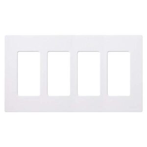 lutron claro 4 gang decorator/rocker wallplate, gloss, white (1-pack) | cw-4-wh