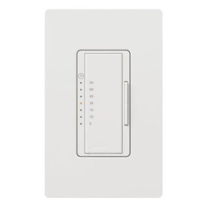 Lutron Maestro Countdown Timer Switch for Halogen and Incandescent Bulbs, 5-Amp Light/3-Amp Fan, Single-Pole or Multi-Location, MA-T51MN-WH, White