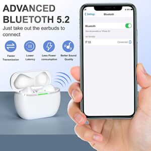 CKFN Wireless Earbuds Active Noise Cancelling, ANC in-Ear Headphone IPX7 Waterproof Bluetoth 5.2 Stereo Earphone, Transparency Mode, 4-Mics ENC Call Clear, 40H Playtime Deep Bass for Office Sport