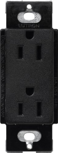 Lutron 15 Amp Tamper-Resistant Duplex Receptacle, SCRS-15-TR-MN, Midnight