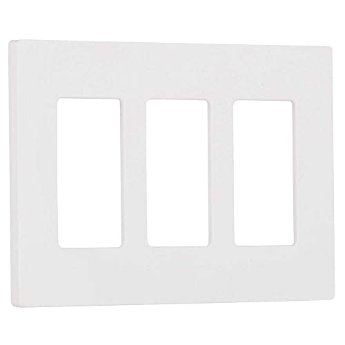 Lutron Claro 3 Gang Decorator/Rocker Wallplate, Gloss, White (1-Pack) | CW-3-WH