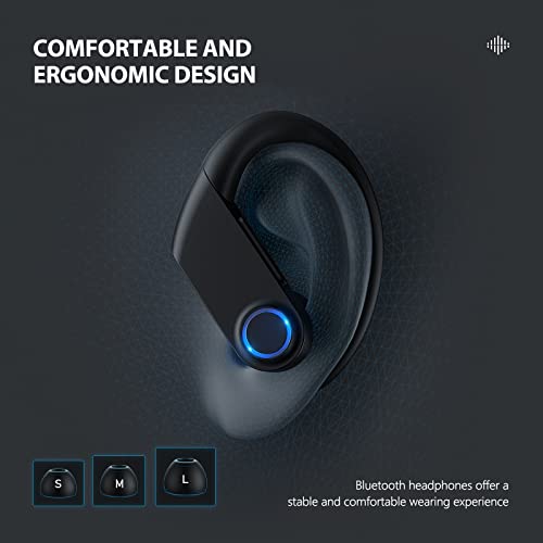 seenda Bluetooth Earbuds Wireless Headphones, True Wireless Stereo Sports Earphones, Bluetooth 5.0, IPX7 Waterproof Stereo Sound, Sweatproof Over Ear Earphones for Sports Running Workout Gaming Black