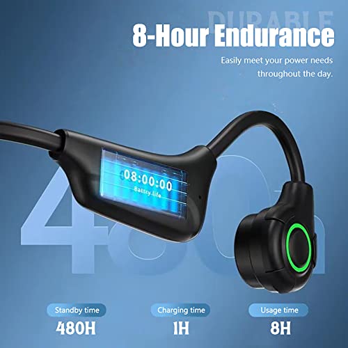 ESSONIO Bone Conduction Headphones Open Ear hradphones Bluetooth IPX7 Waterproof Headphones for Sport Open Ear with 32G Memory Running Headphones Black