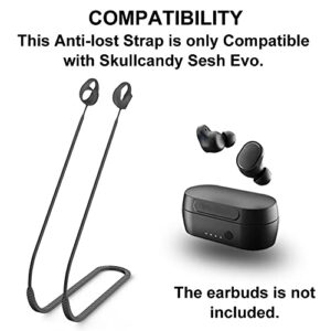 smaate Anti-Lost Strap Compatible with Skullcandy Sesh Evo Earbuds, Soft Silicone Cord for Sports