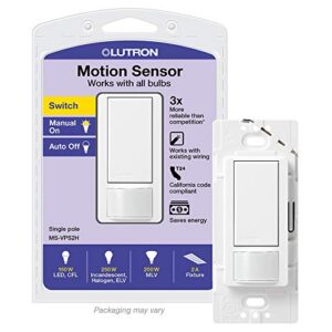 lutron ms-vps2-wh maestro 250 watt single pole vacancy sensor switch, white