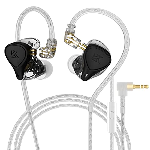 KZ x Crinacle CRN ZEXPro New Electrostatic & Dynamic & Balanced Armature Hybrid Earphone Passive Noise Reduction in-Ear Sports Music Headphones（Black,with mic）