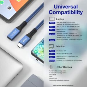 USB C Extension Cable 2.62FT, USB4 Extension Cable for Thunderbolt 4/3 Support PD 100W, 40Gbps, 8K@60Hz or Dual 4K Video Display, Compatible with Docks and All USB C Devices, MacBook, eGpu, Hub