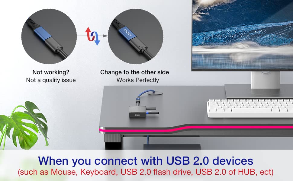 USB C Extension Cable 2.62FT, USB4 Extension Cable for Thunderbolt 4/3 Support PD 100W, 40Gbps, 8K@60Hz or Dual 4K Video Display, Compatible with Docks and All USB C Devices, MacBook, eGpu, Hub