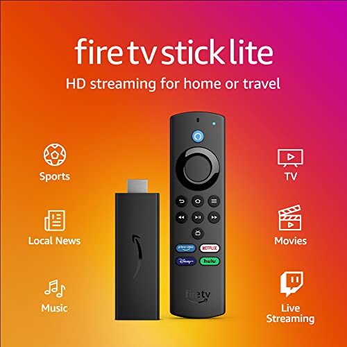 Fire TV Stick Lite, free and live TV, Alexa Voice Remote Lite, smart home controls, HD streaming