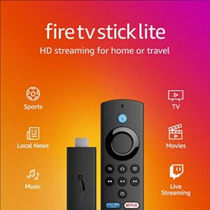 Fire TV Stick Lite, free and live TV, Alexa Voice Remote Lite, smart home controls, HD streaming