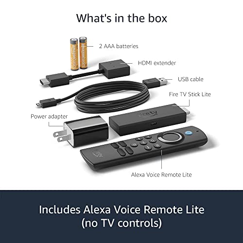 Fire TV Stick Lite, free and live TV, Alexa Voice Remote Lite, smart home controls, HD streaming