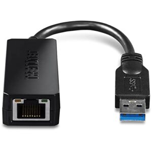 trendnet usb 3.0 to gigabit ethernet adapter, full duplex 2gbps ethernet speeds, up to 1gbps, usb to gigabit ethernet adapter, usb-a, windows & mac compatible, usb powered, black, tu3-etg