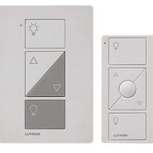 Lutron P-PKG1P-WH-R Caseta Clear Connect Plug-In Lamp Dimmer, Pico Remote Control, 100-Watt, White