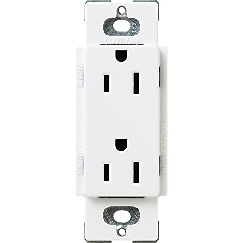 Lutron Claro 15 Amp Duplex Outlet, SCR-15-SW, Snow