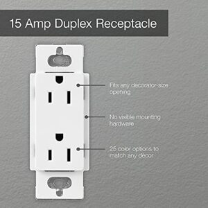 Lutron Claro 15 Amp Duplex Outlet, SCR-15-SW, Snow