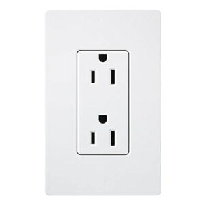 Lutron Claro 15 Amp Duplex Outlet, SCR-15-SW, Snow