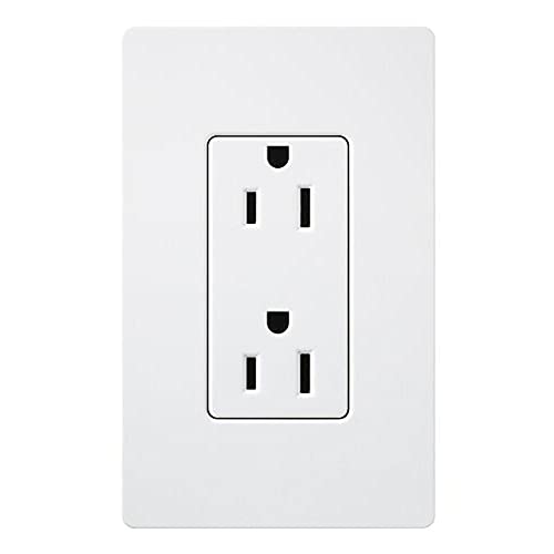 Lutron Claro 15 Amp Duplex Outlet, SCR-15-SW, Snow